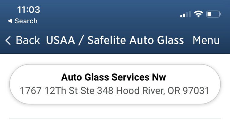 USAA Insurance Claims - Auto Glass Services NW